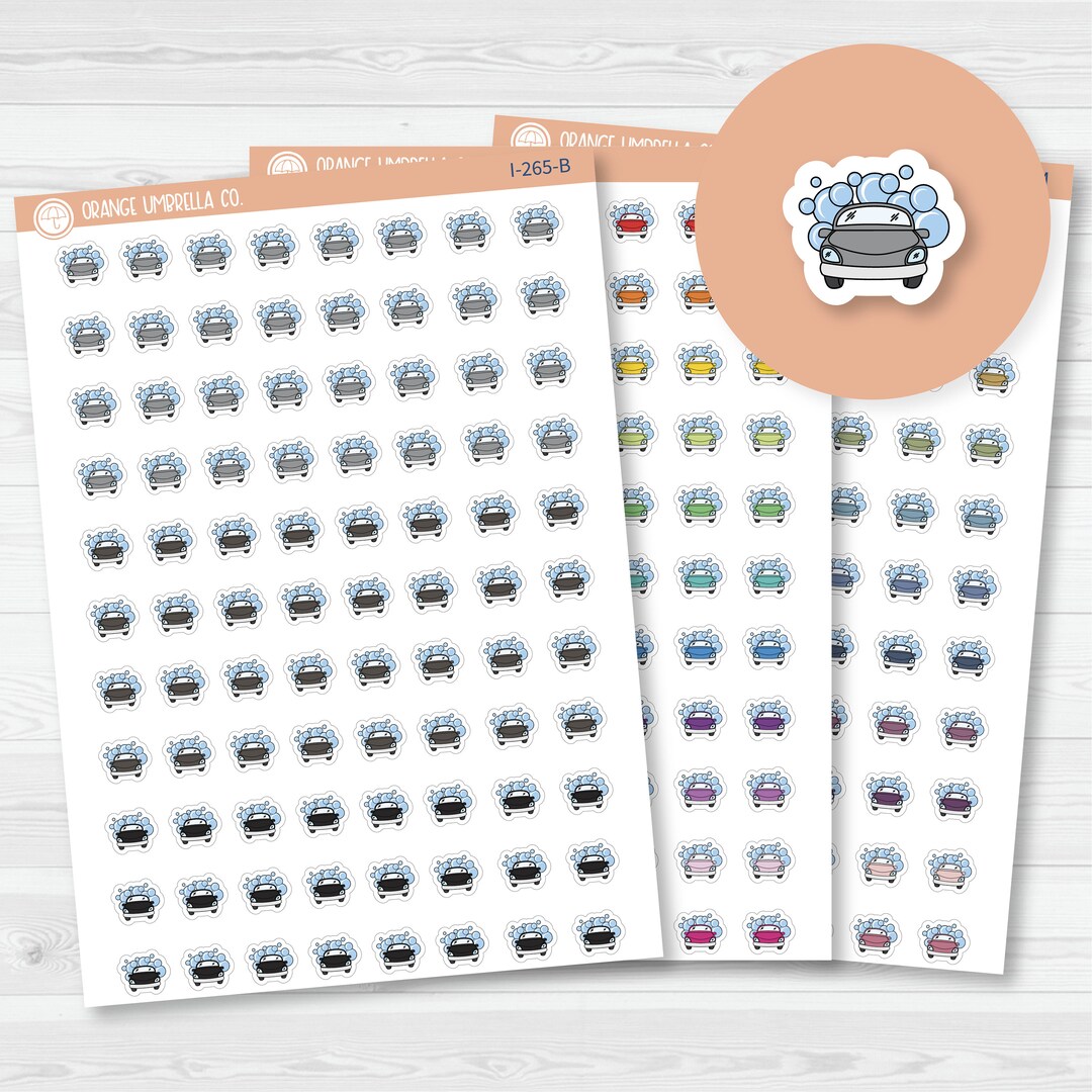 Wash Car Icon Planner Stickers and Labels | I-265 - Etsy