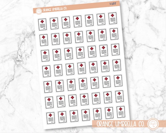 Medical Bill / Chart Icon Planner Stickers and Labels I-107 - Etsy