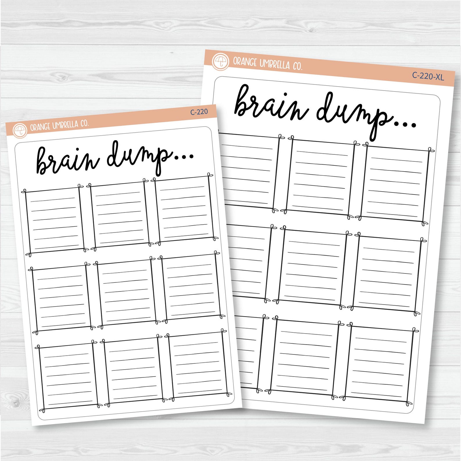 Brain Dump Tracker Full Page Dashboard | A5 & 7x9 Size Deco Planner ...