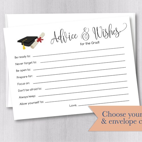 Graduation Advice Note Cards 12pk Personalized Flat Note | Etsy