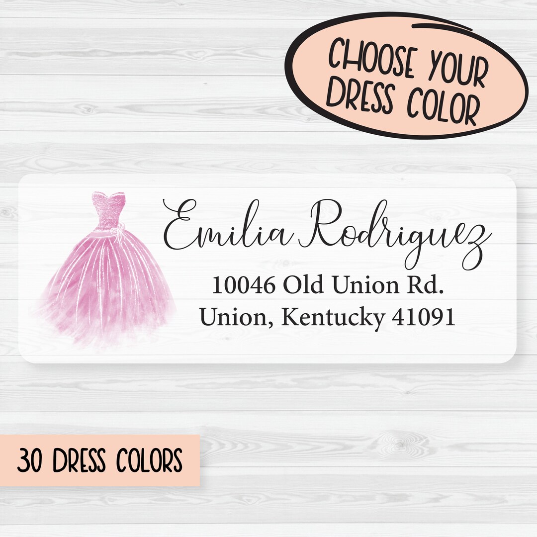 Printed Quinceañera or Sweet 16 Invitation Return Address Labels ...