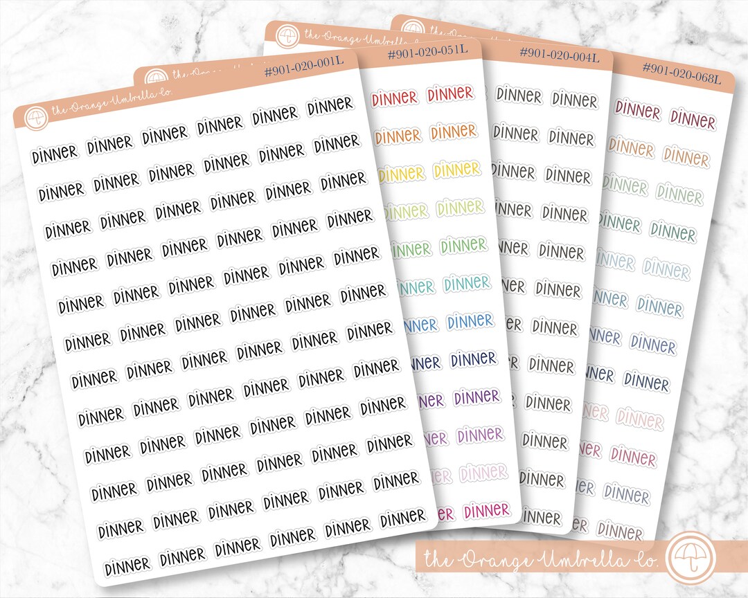 Dinner Script Planner Stickers F3 901-020-001L-WH - Etsy