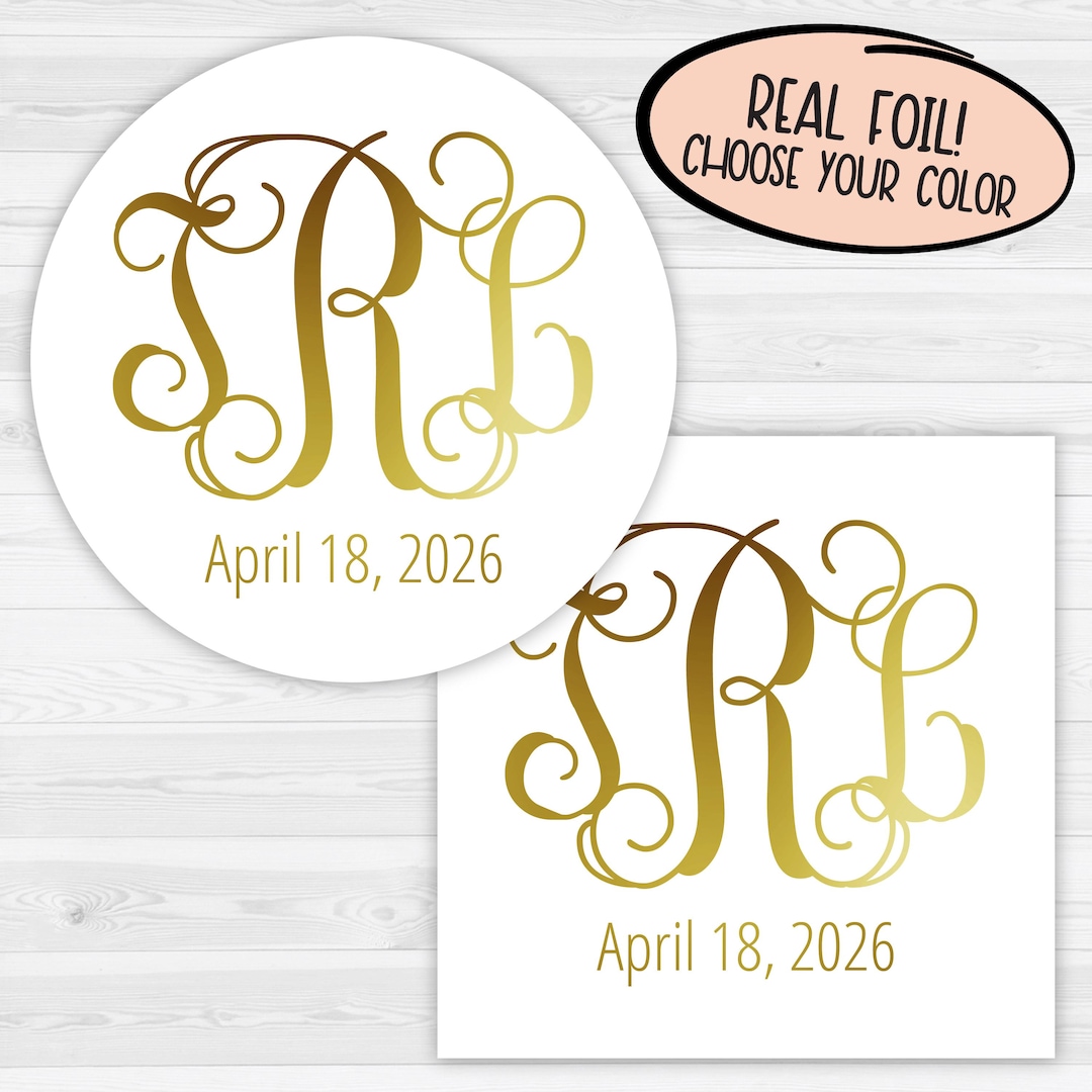 Monogrammed Wedding Stickers | Monogram Wedding Stickers | Wedding ...
