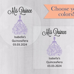 Personalized Clear Mis Quince Stickers Etiquetas De - Etsy