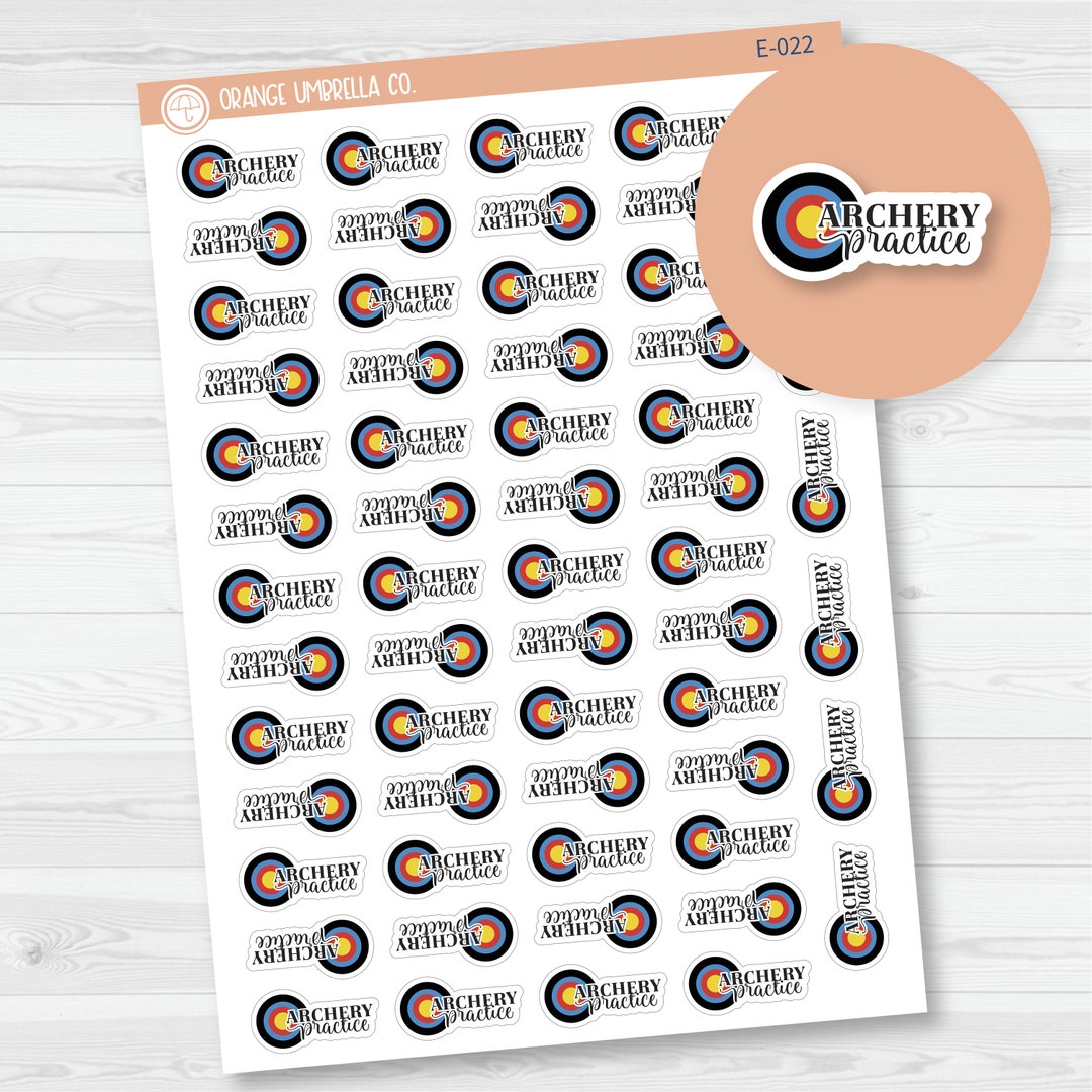 Archery Practice Icon Script Planner Stickers | FC10 | E-022 - Etsy