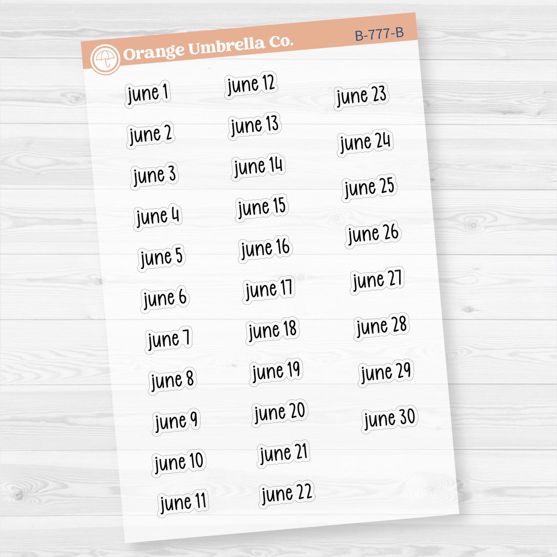Dates of the Month Planner Stickers and Labels | F17 Print Clear Matte ...