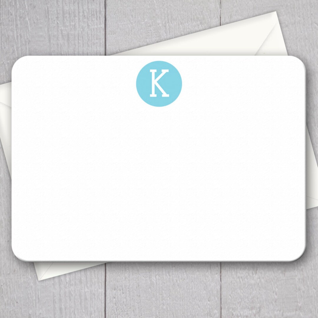 Initial Note Cards - 12pk | Custom Flat Note Cards | Printed With ...