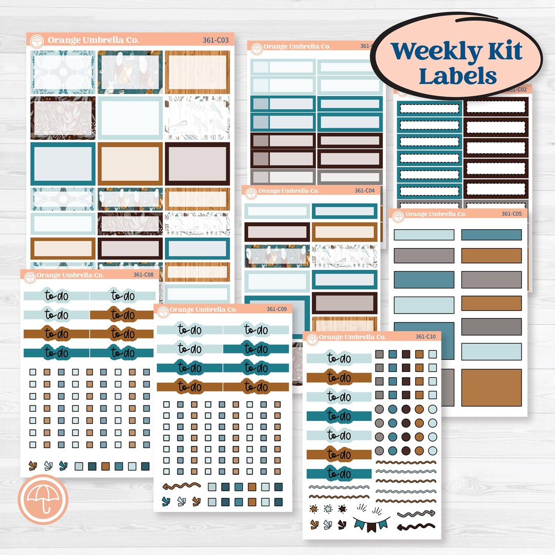 Winter Animal Kit | Weekly Add-on Labels Planner Kit Stickers ...