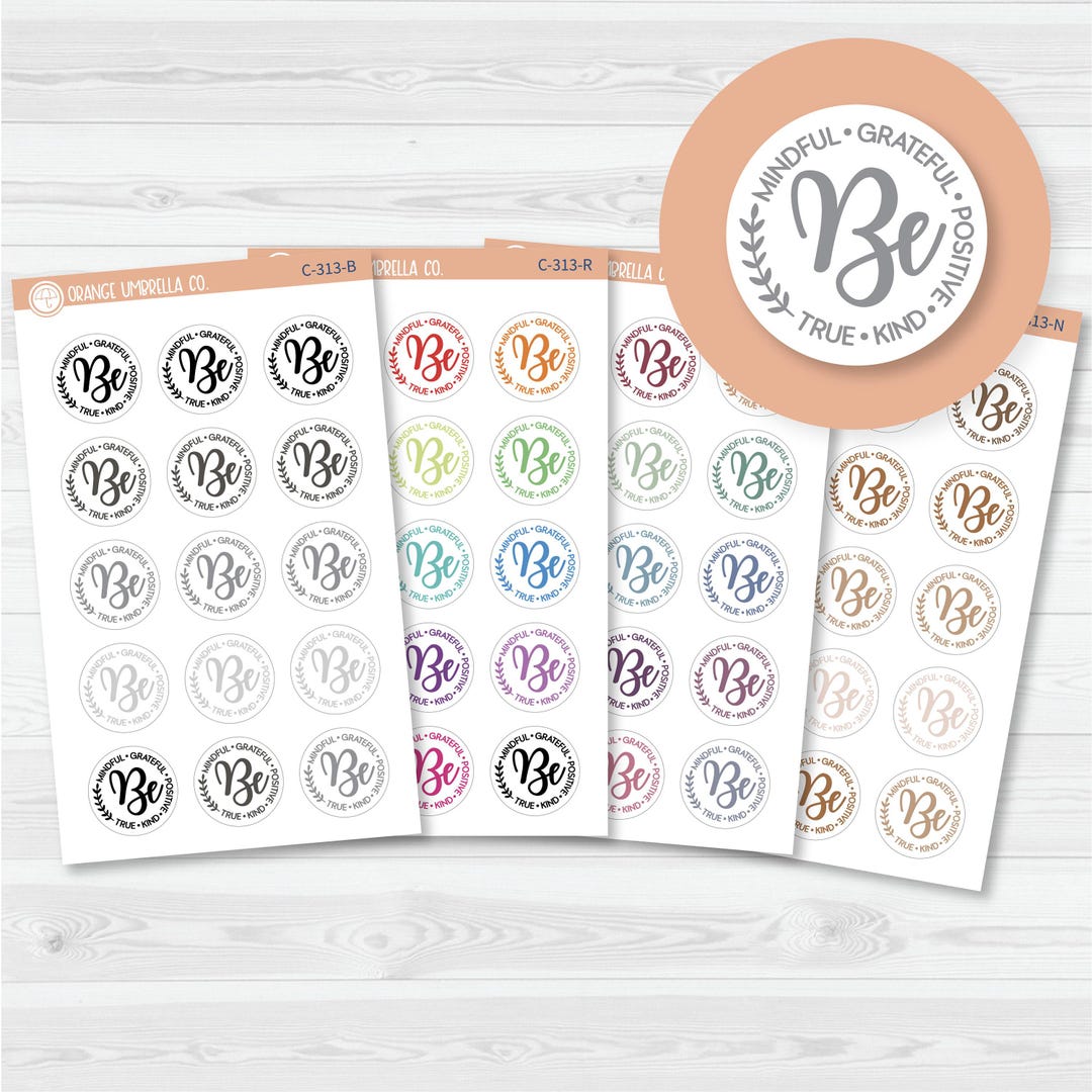 Be Mindful Graceful Positive True Kind - Small Deco Script Planner ...
