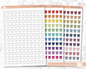 Tooth Planner Stickers Dentist Planner Stickers Teeth Stickers - Etsy