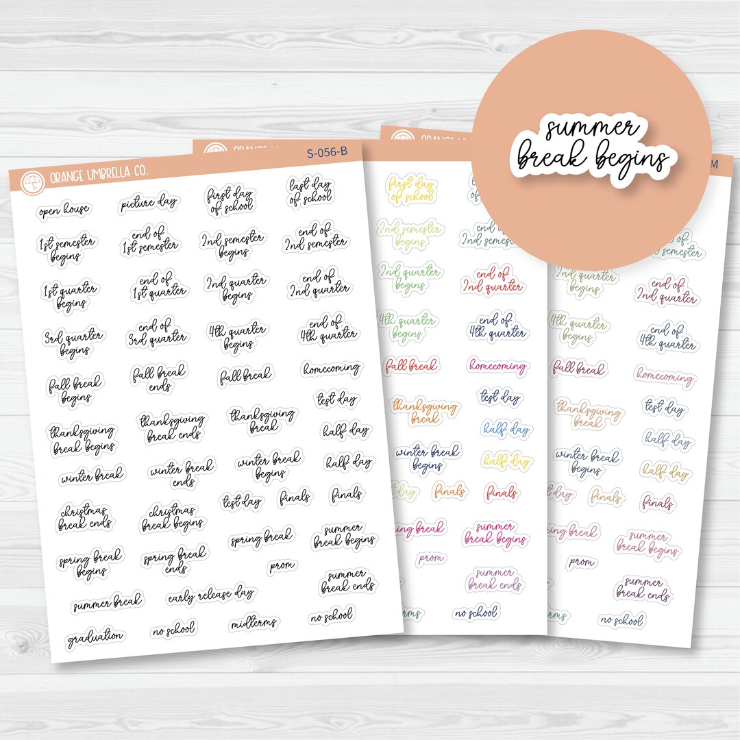 School Related Holiday Mini Script Planner Stickers | F15 | S-056 - Etsy