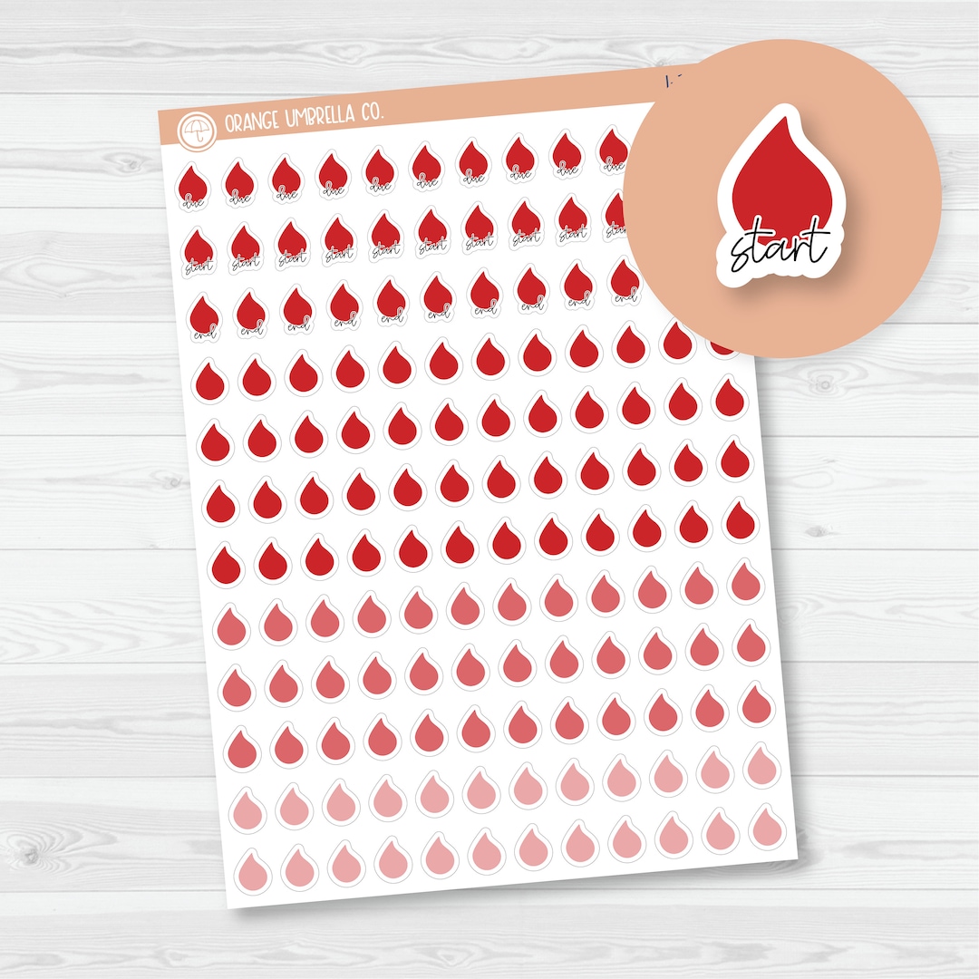 Menstrual Period Tracker Icon Planner Stickers | I-105 - Etsy