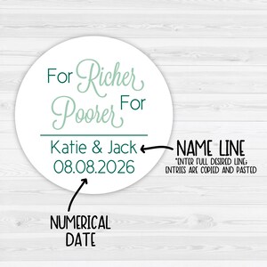 For Richer for Poorer Stickers | Lottery Ticket Wedding Labels ...