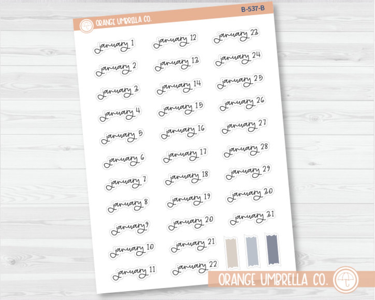 Monthly Dates of the Month Planner Stickers FC12 Script - Etsy