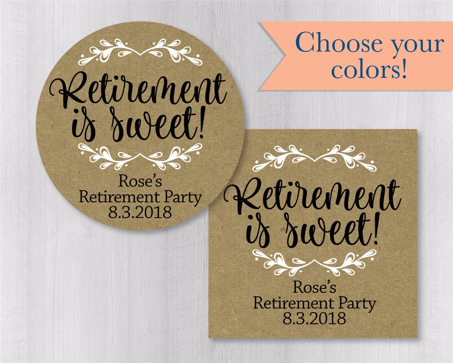 Happy Retirement Stickers Retirement is Sweet Party Favor - Etsy