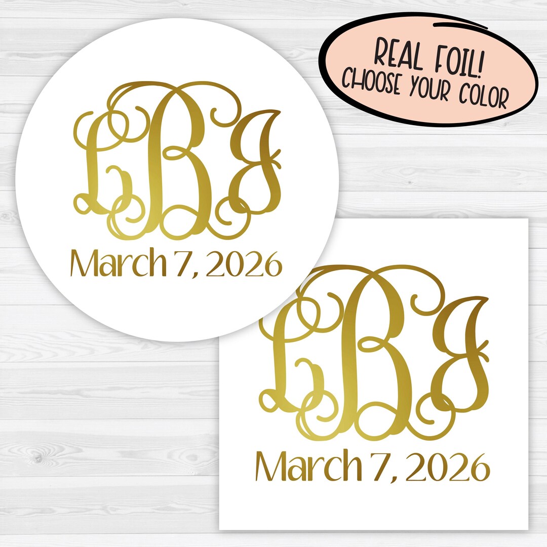 Monogrammed Wedding Stickers | Monogram Wedding Stickers | Wedding ...