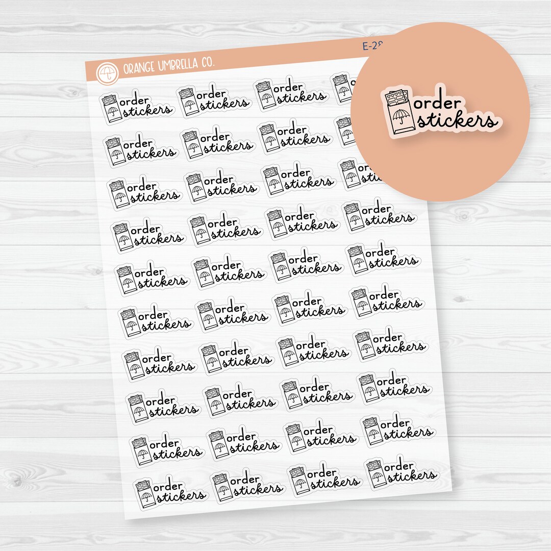 Order Stickers Icon Script Planner Stickers | Clear Matte | FC16 | E ...
