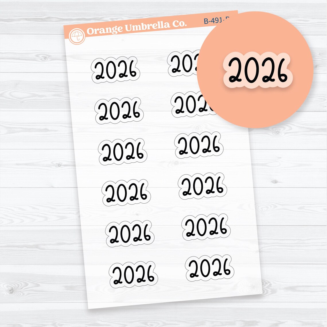 2026 Year Stickers F18 Font | Clear Matte Medium Planner Stickers | B ...