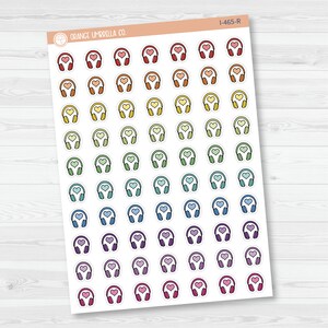 Hand Doodled Headphones Icon Planner Stickers | I-465 - Etsy