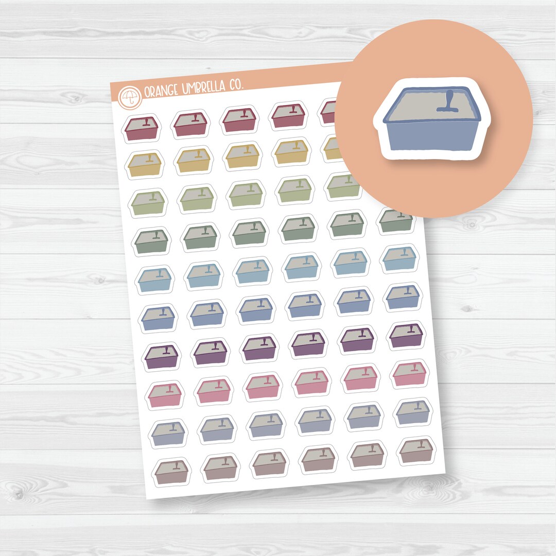 Kitty Litter Icon Planner Stickers | I-189-M - Etsy