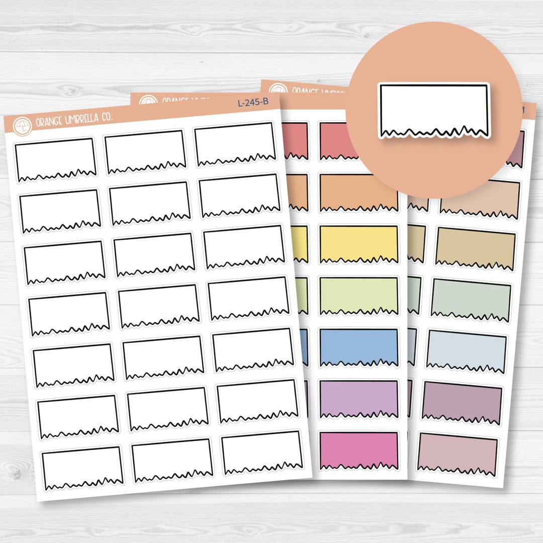 Ripped Sticky Note Planner Stickers, Torn Sticky Note Shape 1/3 Box ...