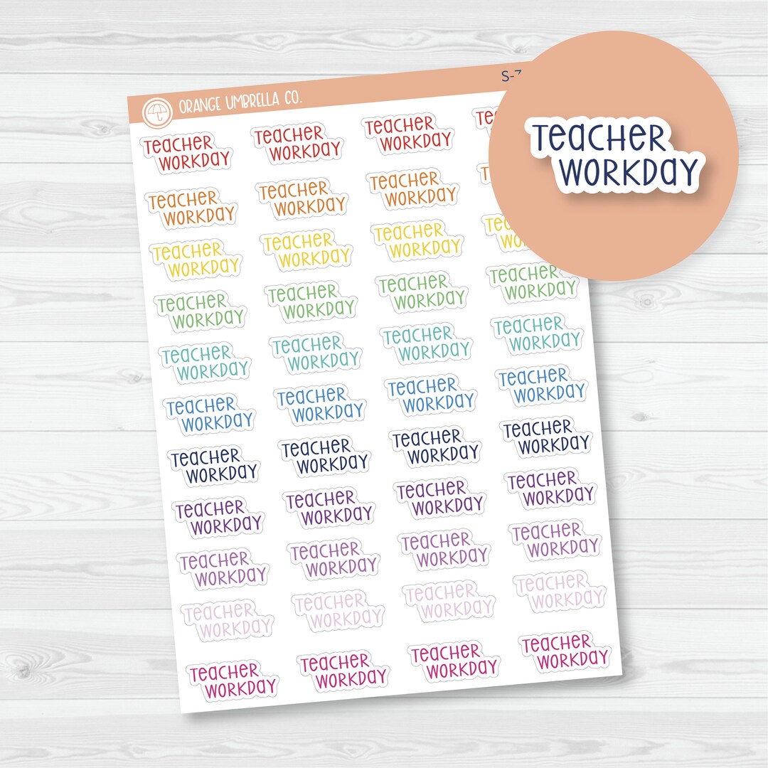 CLEARANCE Teacher Workday Script Planner Stickers and Labels F3 S-760-R ...