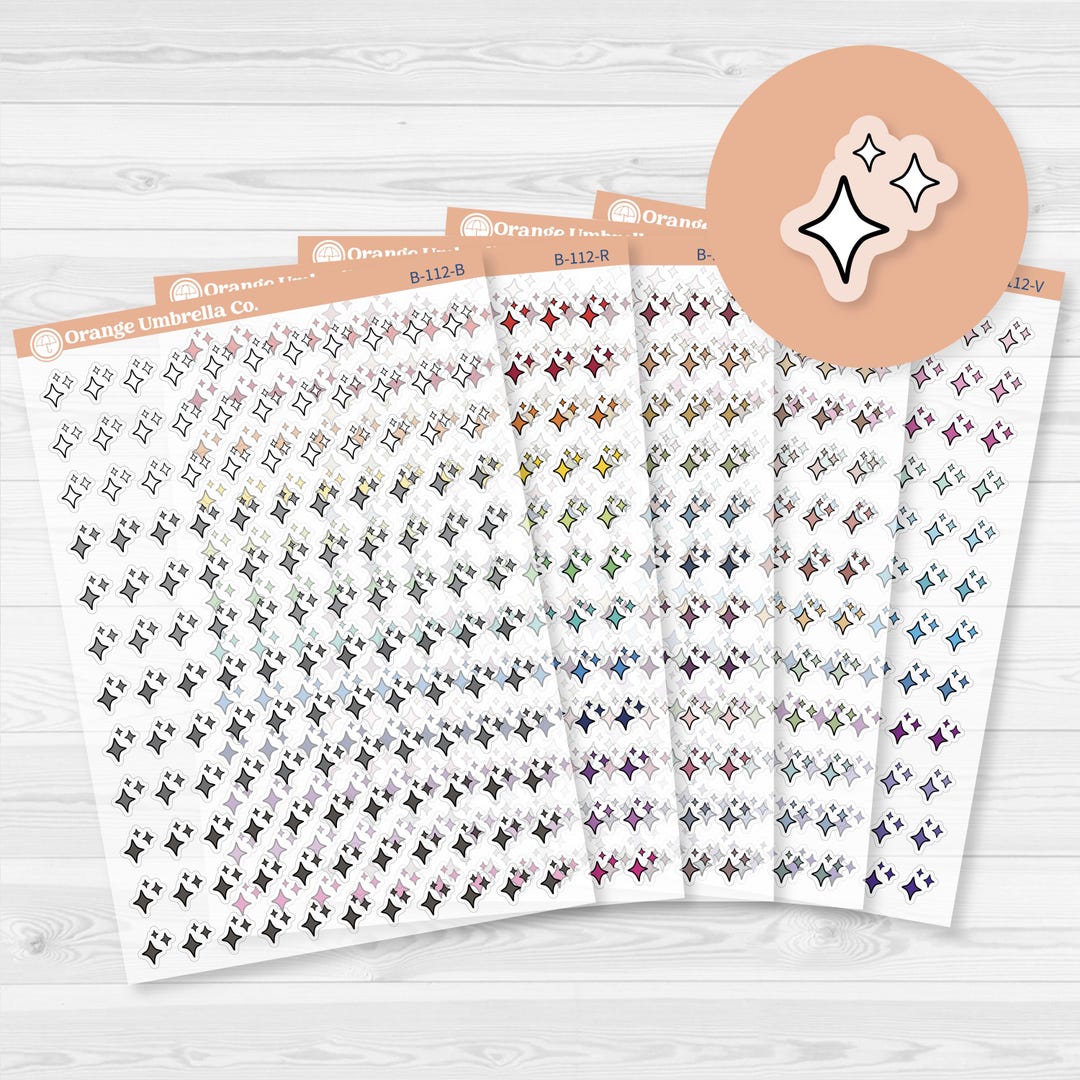 2025 Kit Starburst Pieces Planner Stickers | Clear Matte | B-112-CM - Etsy