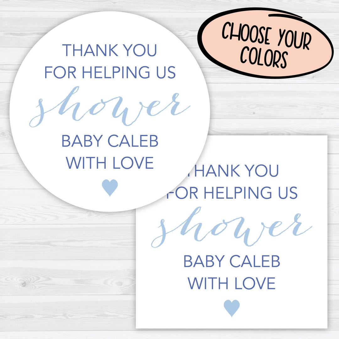 Thank You Baby Shower Favor Stickers | Baby Shower Stickers | Baby ...