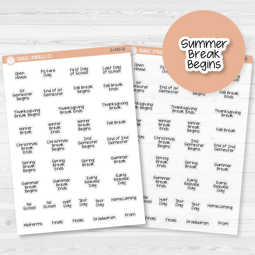 School Related Holiday - Mini Script Planner Stickers | FJP | S-445-B ...