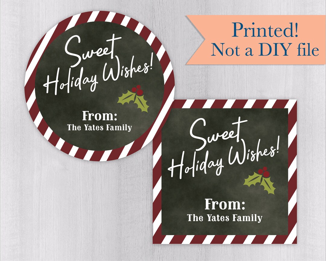 Sweet Holiday Wishes Treat Labels, Christmas Labels, Christmas Cookies ...