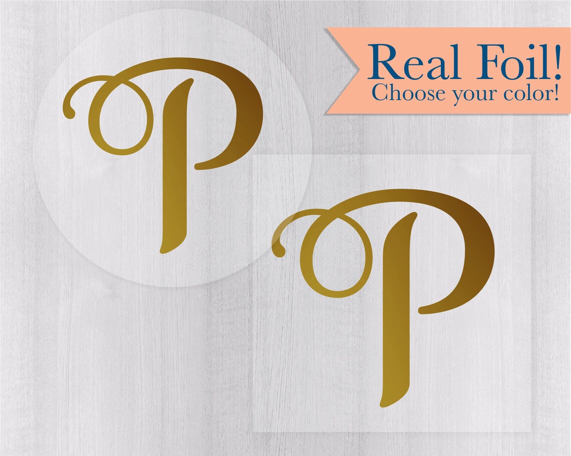 Initials Wedding Sticker Gold Foil on Clear Transparent - Etsy