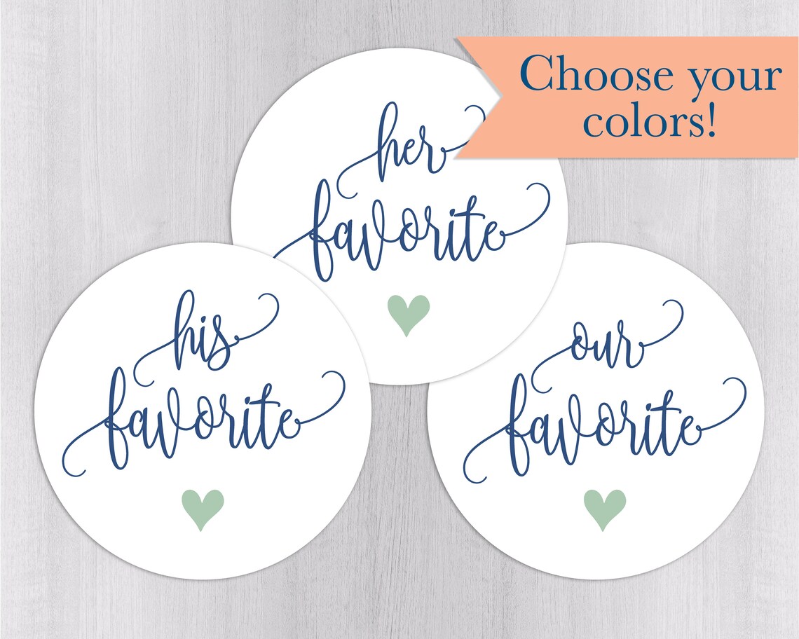 His Favorite Her Favorite Our Favorite Wedding Stickers - Etsy