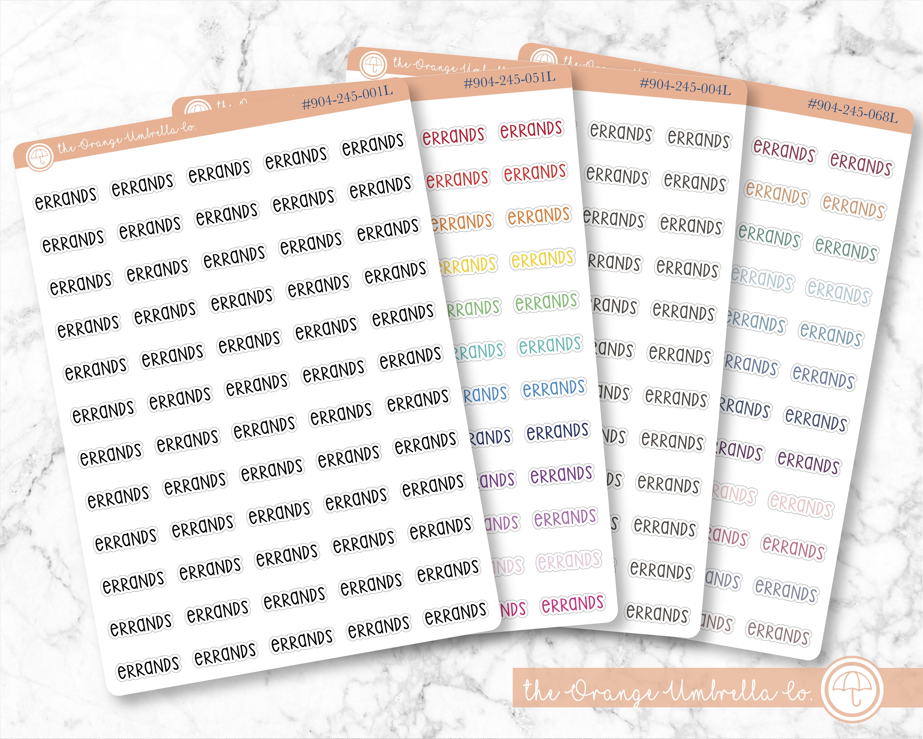 Paper & Party Supplies Calendars & Planners Script Errands Labels #904 ...