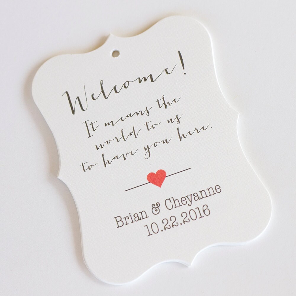 Welcome Wedding Tags Customized Wedding Tags It Means the | Etsy