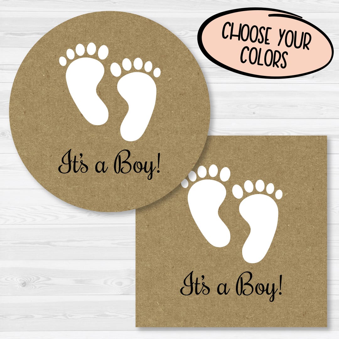 It's A Boy Stickers | Baby Shower Stickers | Birth Announcements | Baby ...