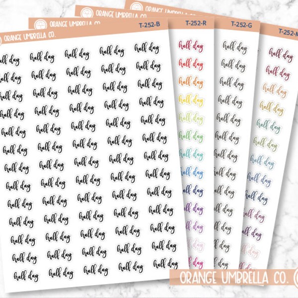 Half Day Stickers - Etsy