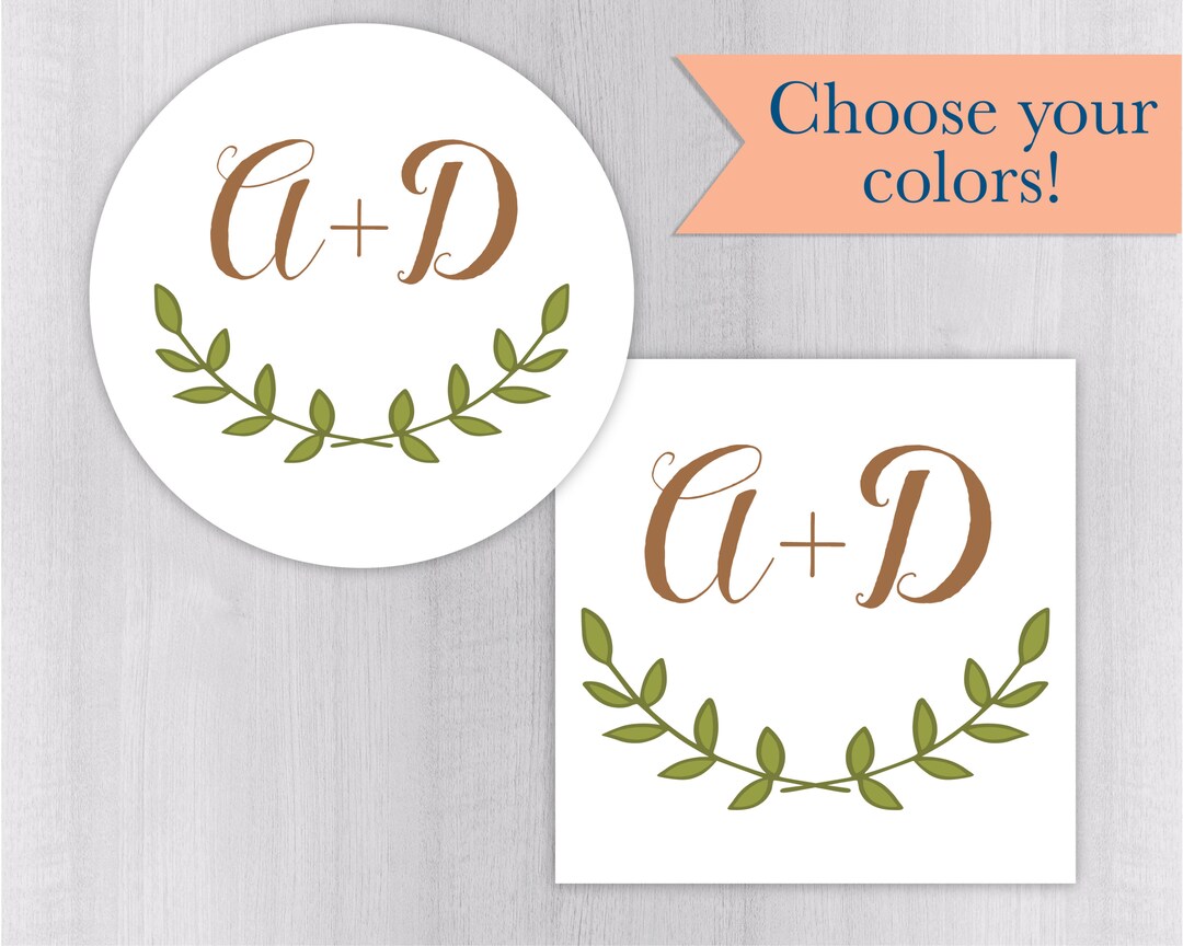 Rustic Wedding Sticker, Personalized Wedding Invitation Sticker ...