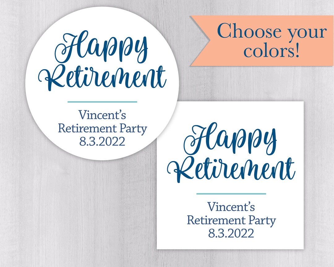 Happy Retirement Stickers Retirement Party Favor Labels - Etsy