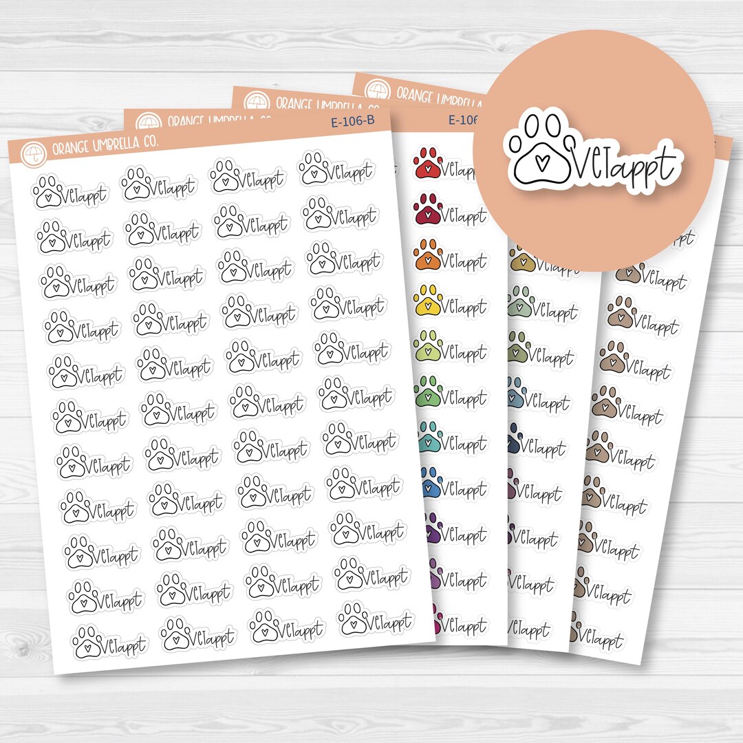 Vet Appt Script Icon Script Planner Stickers | FC12 | E-106 - Etsy