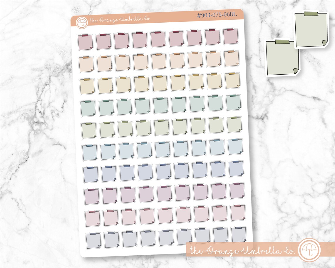 Sticky Notes Mini Icon Planner Stickers and Labels I-122 / - Etsy