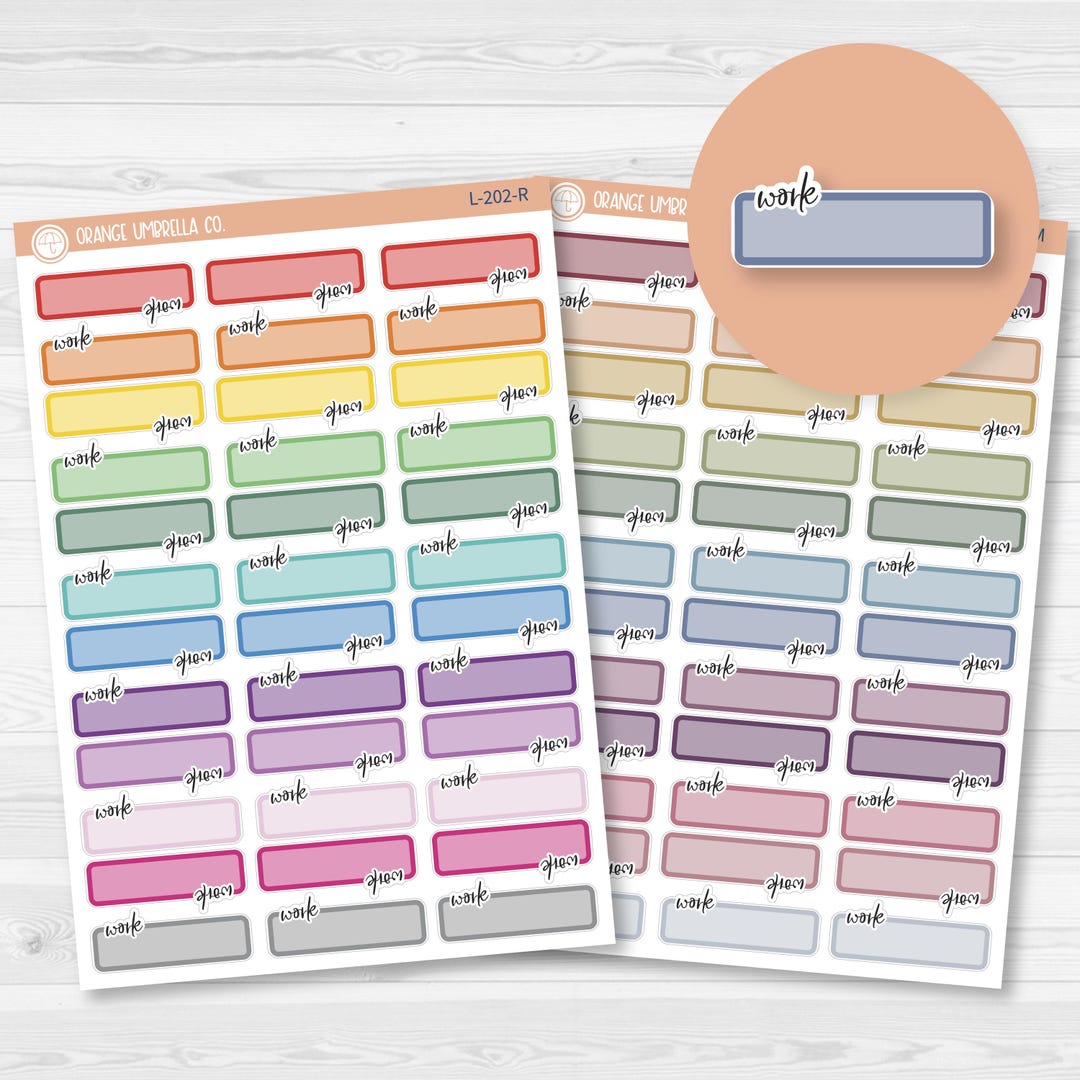 Work Schedule Quarter Box Planner Stickers | L-202 - Etsy
