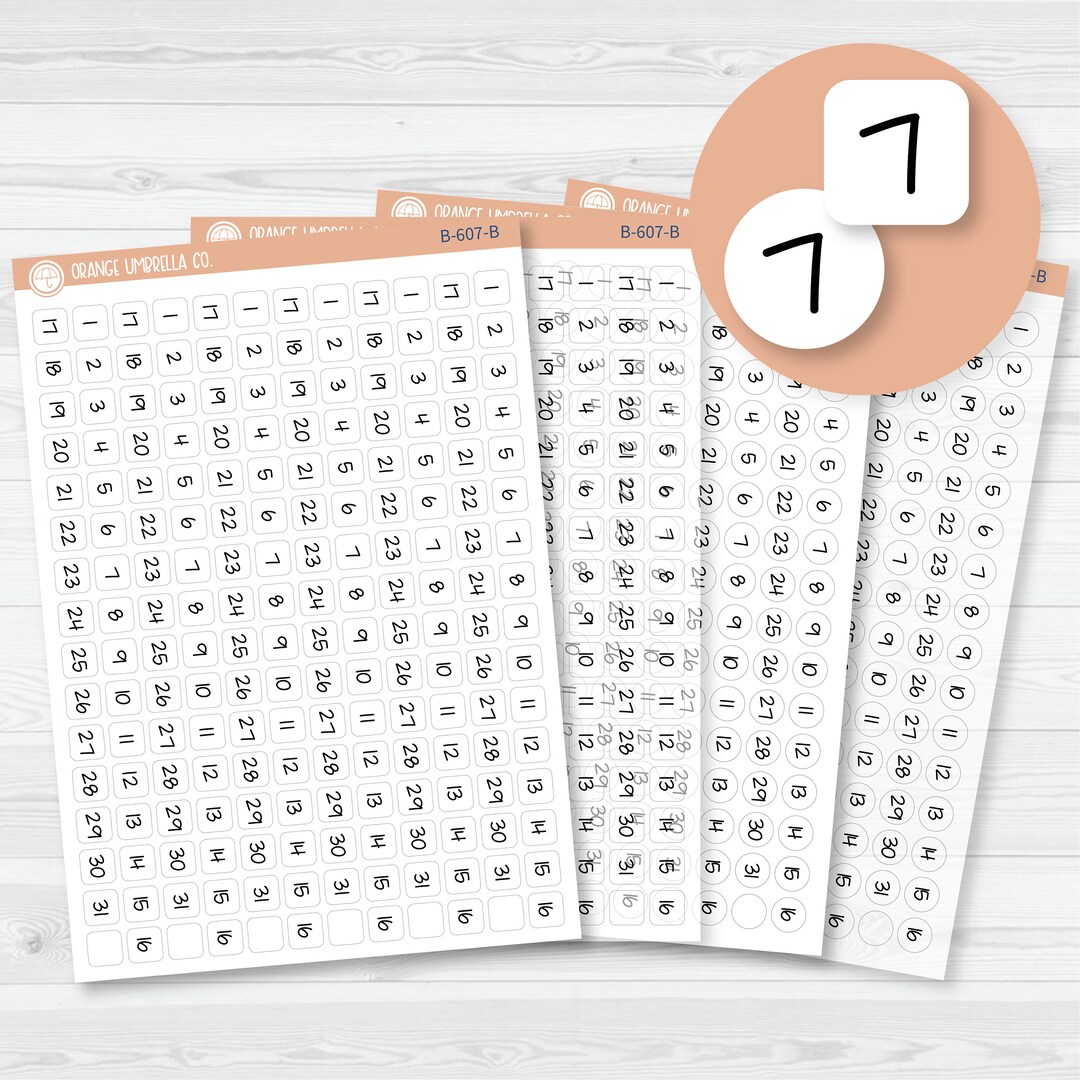 6 Months of Date Dot Covers Planner Stickers | FJP | B-607-B-608 - Etsy