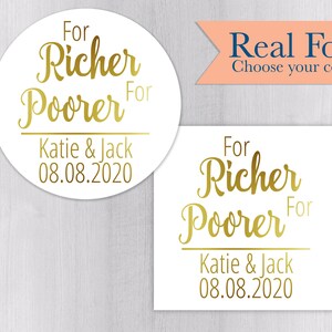 For Richer, for Poorer Stickers, Lottery Ticket Wedding Labels ...