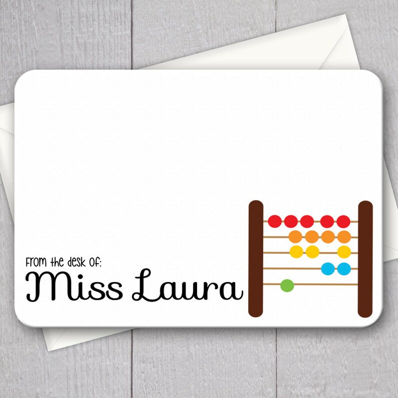 Teacher Note Cards 12pk Personalized Flat Note Cards | Etsy