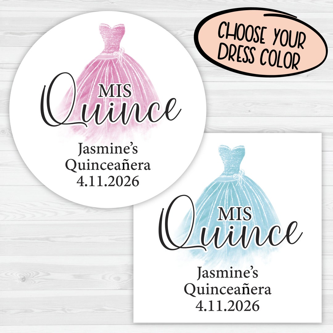 Printed Mis Quince Stickers | Etiquetas De Quinceañera | Sweet 15 Favor ...