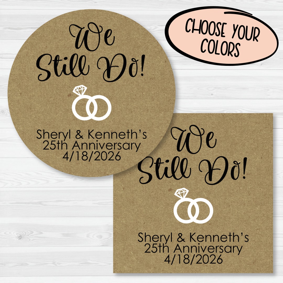 We Still Do Anniversary and Vow Renewal Stickers | Wedding Band ...