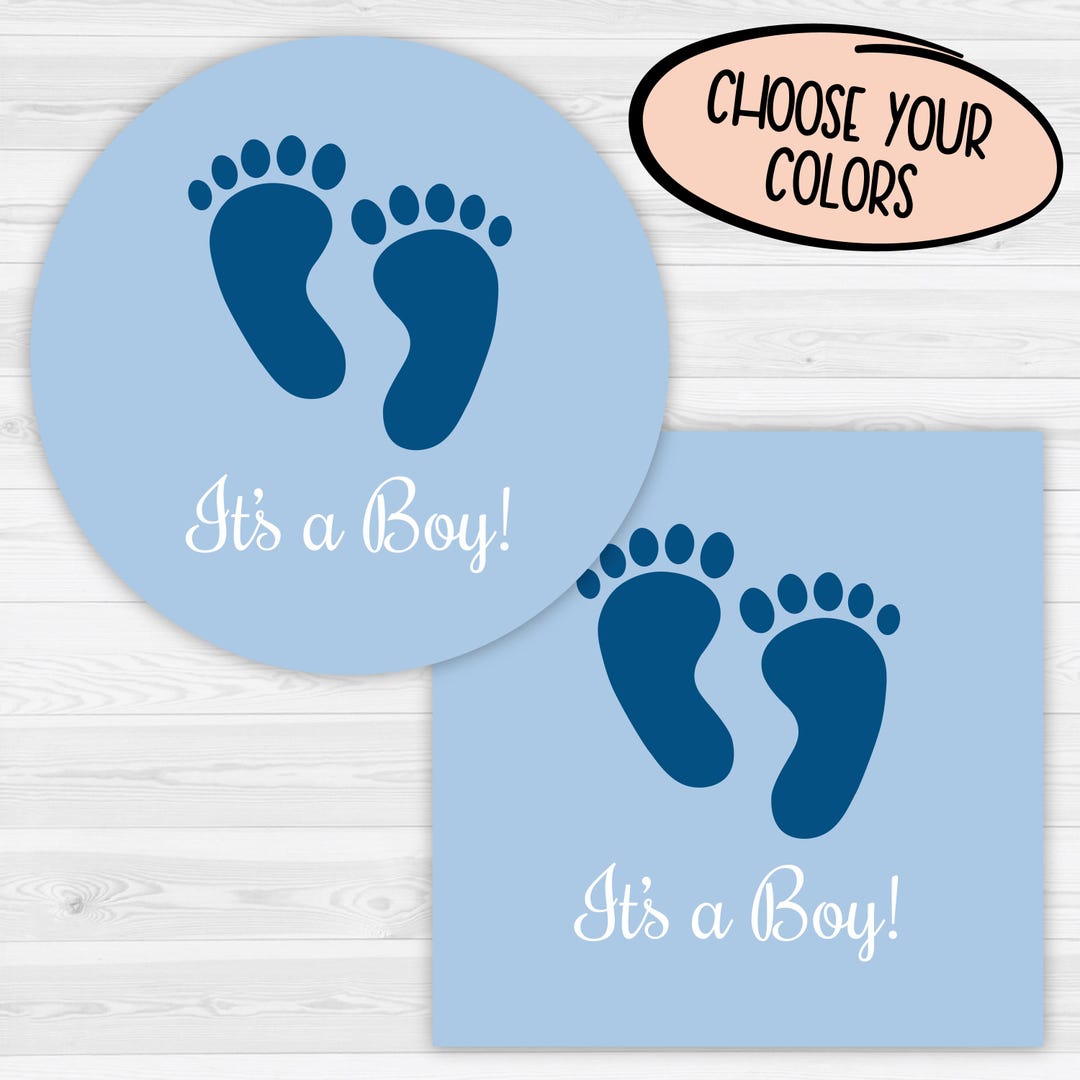 It's A Boy Stickers | Baby Shower Stickers | Birth Announcements | Baby ...