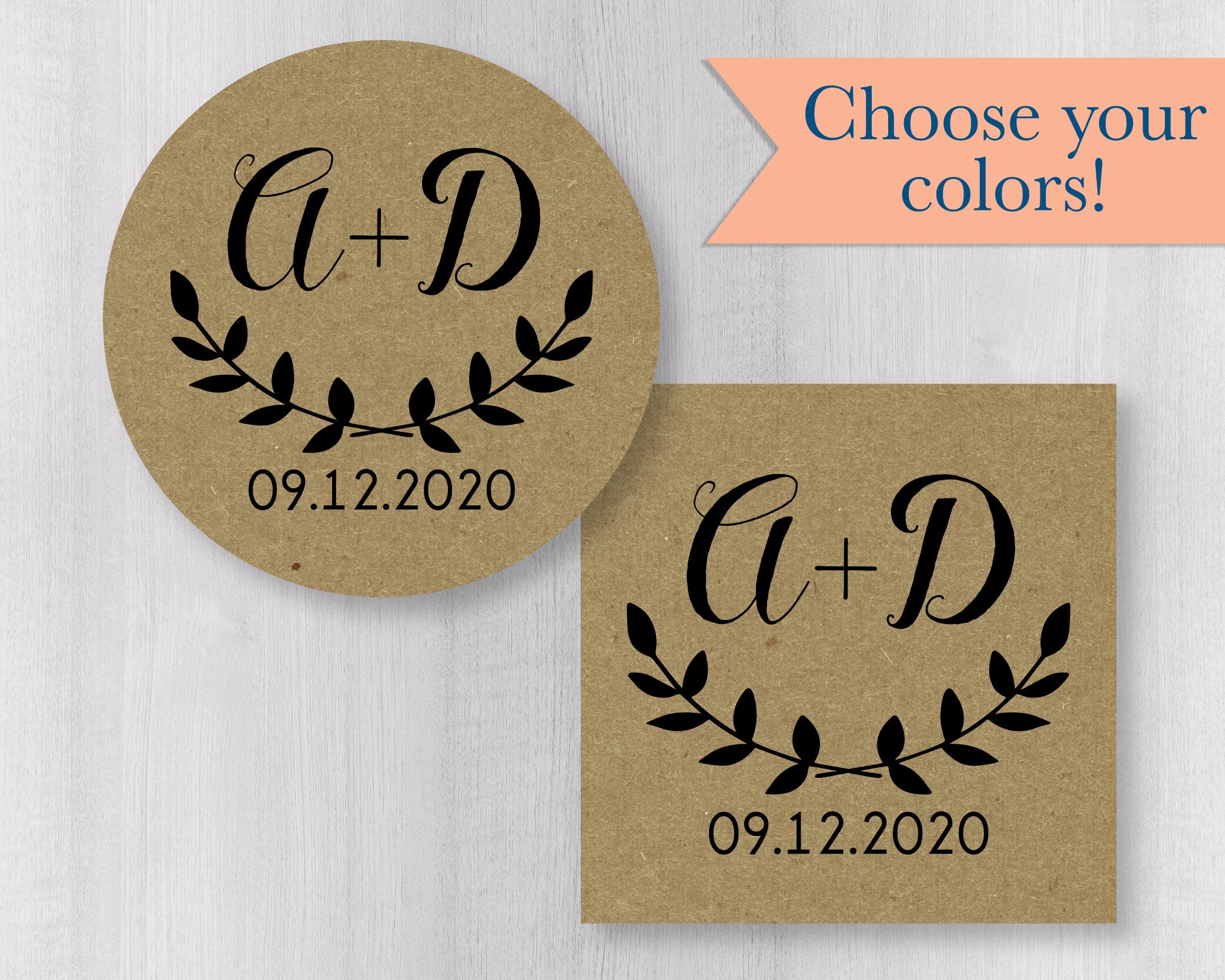 Rustic Wedding Stickers Rustic Wedding Seals Wedding | Etsy