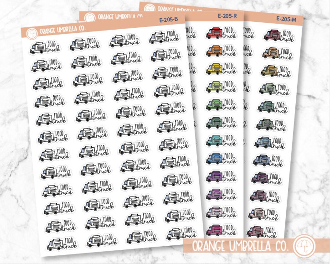 Food Truck Icon Script Planner Stickers and Labels FC12 E-205 - Etsy