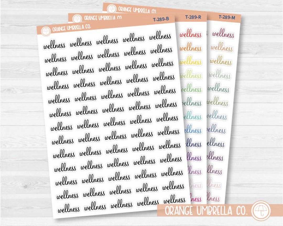 Wellness Script Planner Stickers and Labels | F4 | T-289 - Etsy